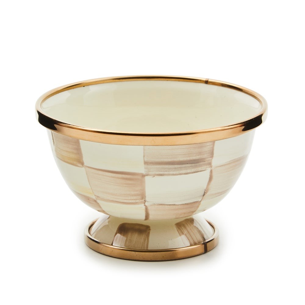 Mocha Check Little Enamel Sugar Bowl - Cornelia Park