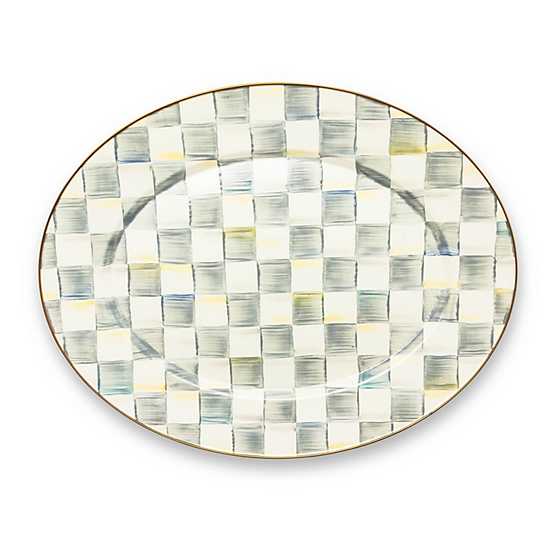 Sterling Check Enamel Oval Platter - Large - Cornelia Park
