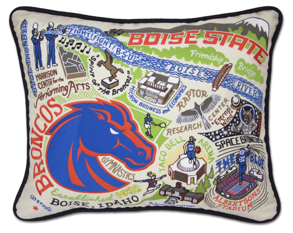 Boise State Embroidered Pillow - Cornelia Park