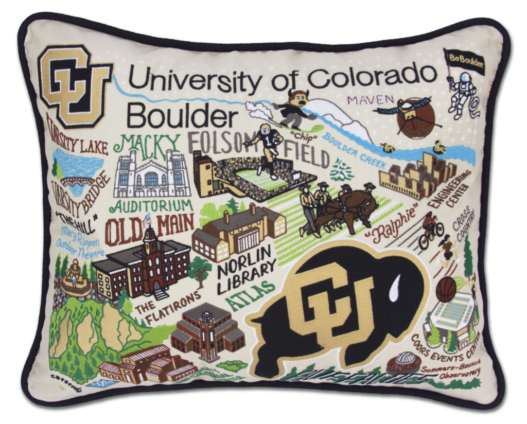 University of Colorado Boulder Embroidered Pillow - Cornelia Park
