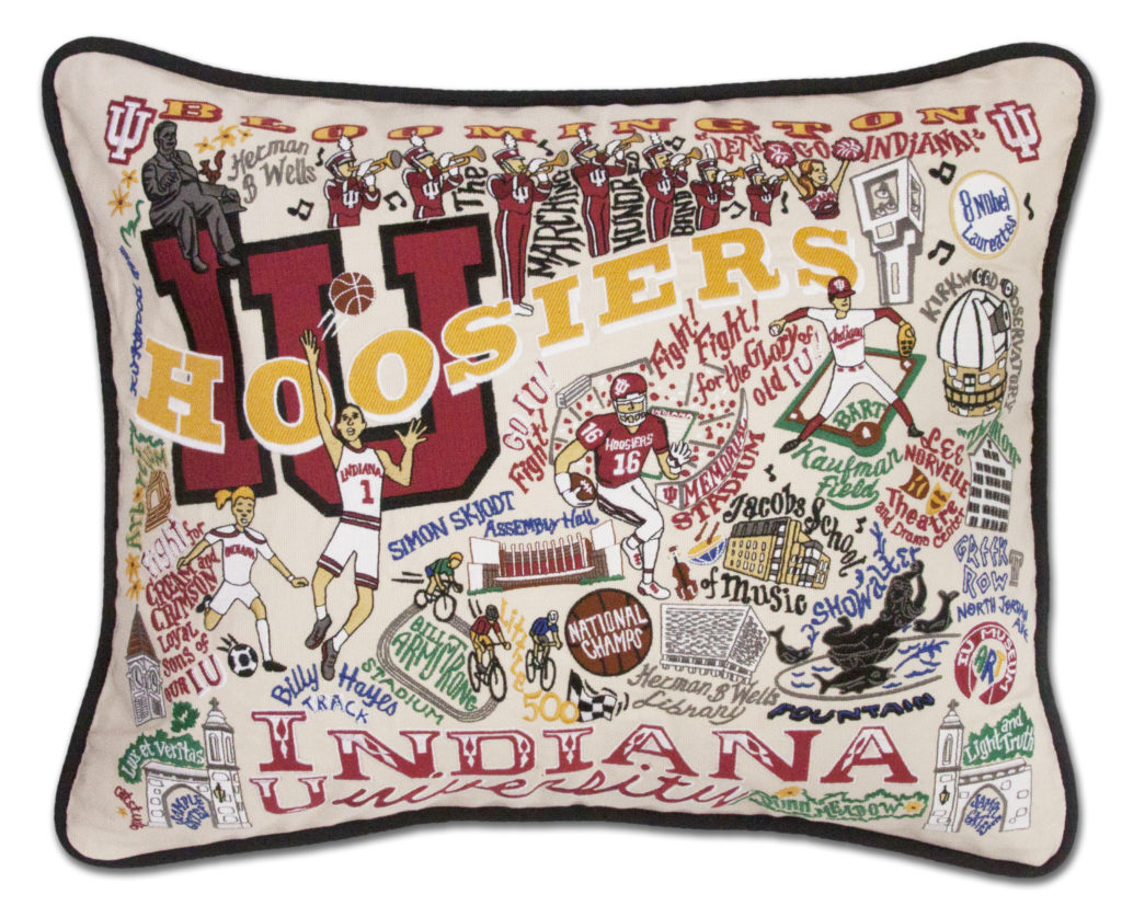 Indiana University Embroidered Pillow - Cornelia Park